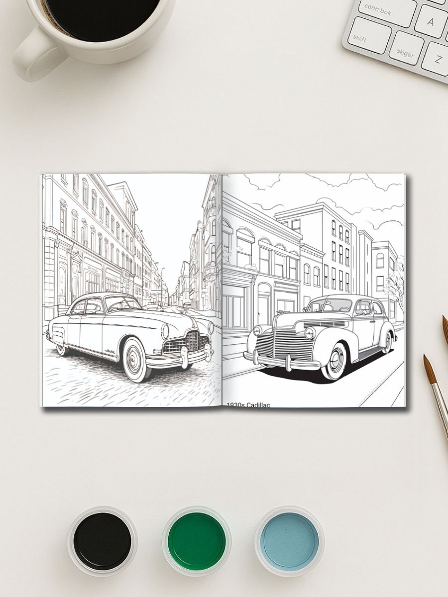Classic Cruisers – 115 Vintage Car Coloring Pages - Color And Learn Store