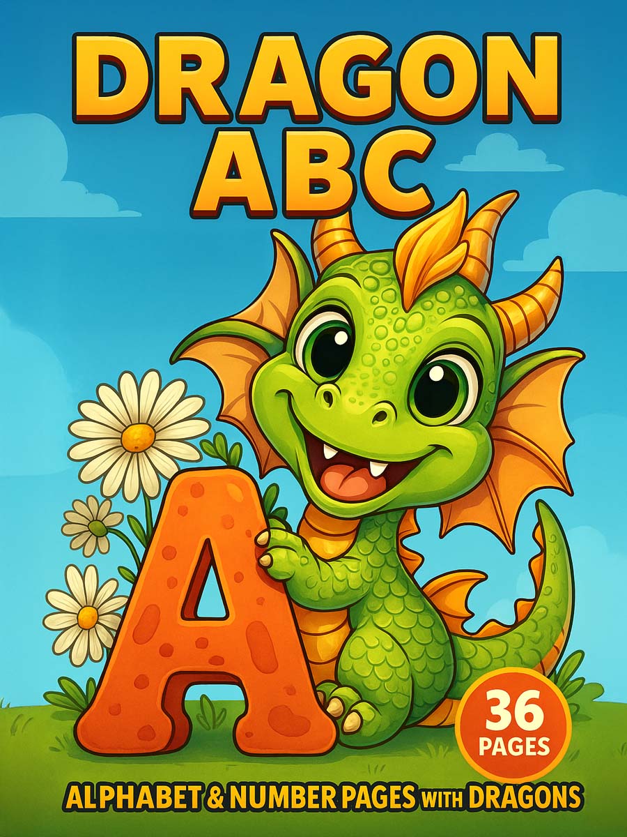 Dragon ABC – 36 Alphabet & Number Pages with Dragons - Color And Learn ...