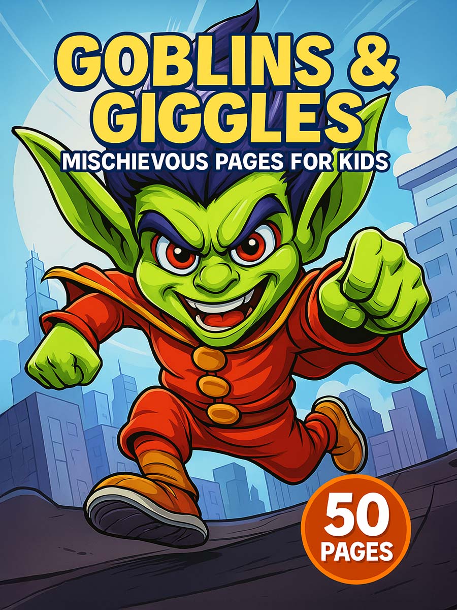 Goblins & Giggles – 50 Mischievous Pages for Kids - Color And Learn Store