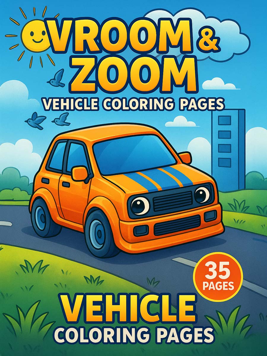 Vroom & Zoom – 35 Vehicle Coloring Pages - Color And Learn Store
